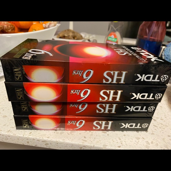 TDK | Media | Tdk Premium Quality Hs Blank Vhs Tapes 6hrs T2 Hs Lot Of 4 Factory Sealed | Poshmark